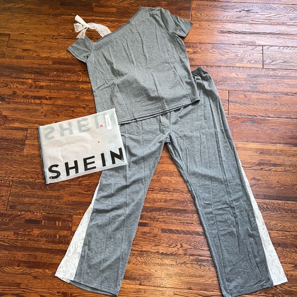 SHEIN | Intimates & Sleepwear | Nwt Shein Lace Gray Pajamas | Poshmark